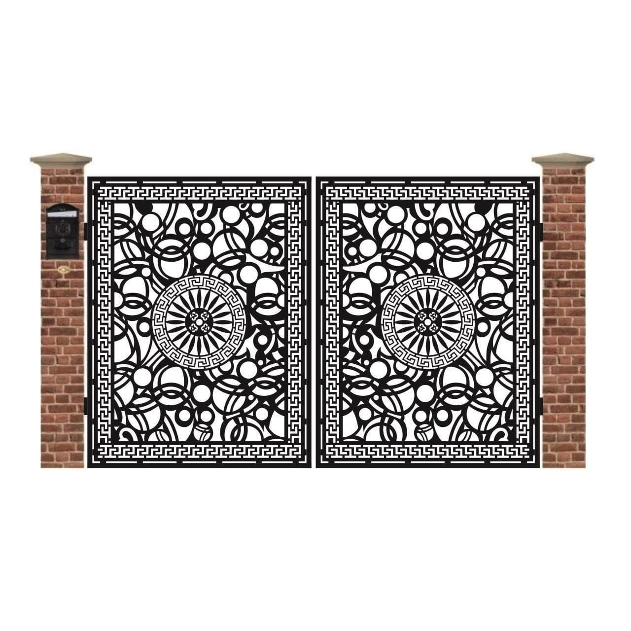 Poarta acces auto mica din tabla debitata cu plasma GRECIA 3000x1940 mm ...